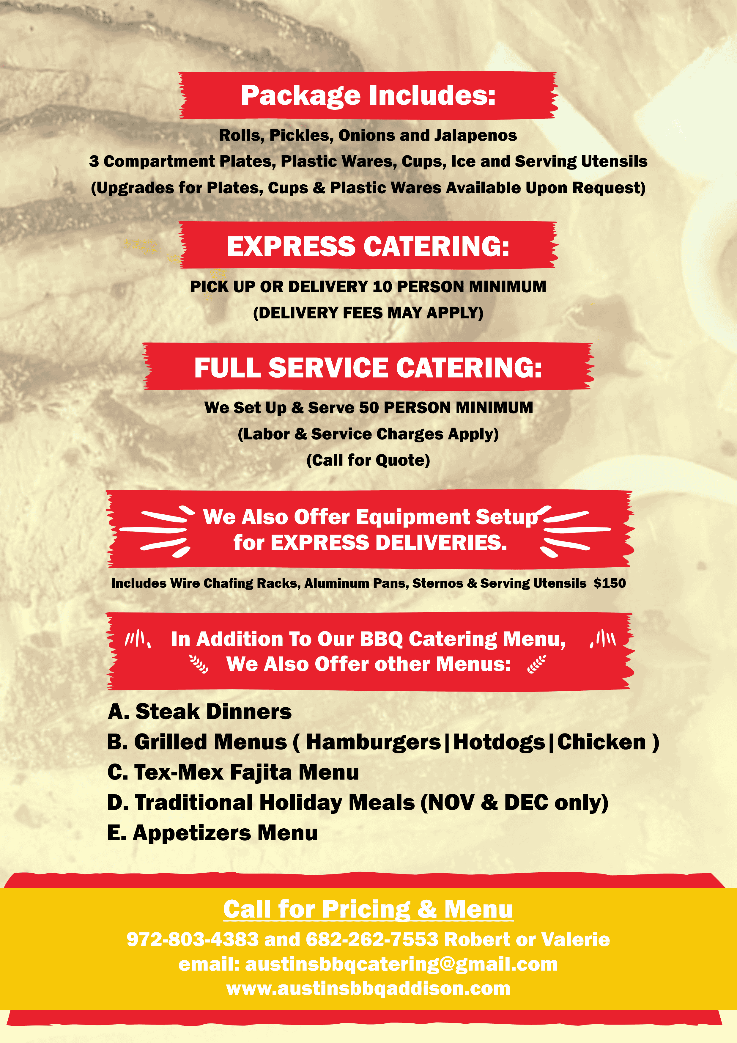 Austin's Bar-B-Que Texas BBQ | Catering